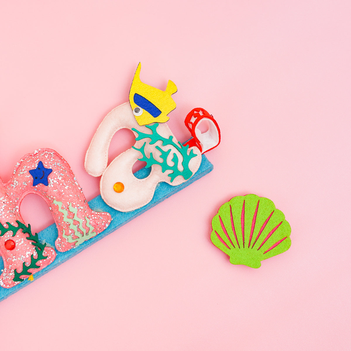 Buy Handcrafted Personalized Little Mermaid Felt Nameplate for Kids ...