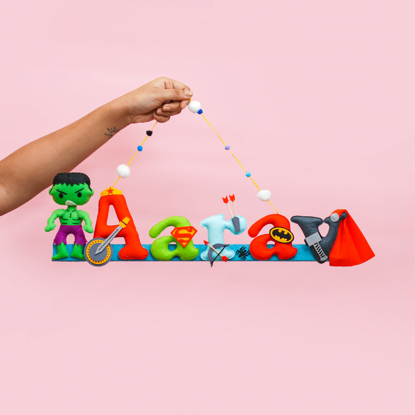 Buy Handcrafted Personalized Hulk Avenger Felt Nameplate for Kids ...