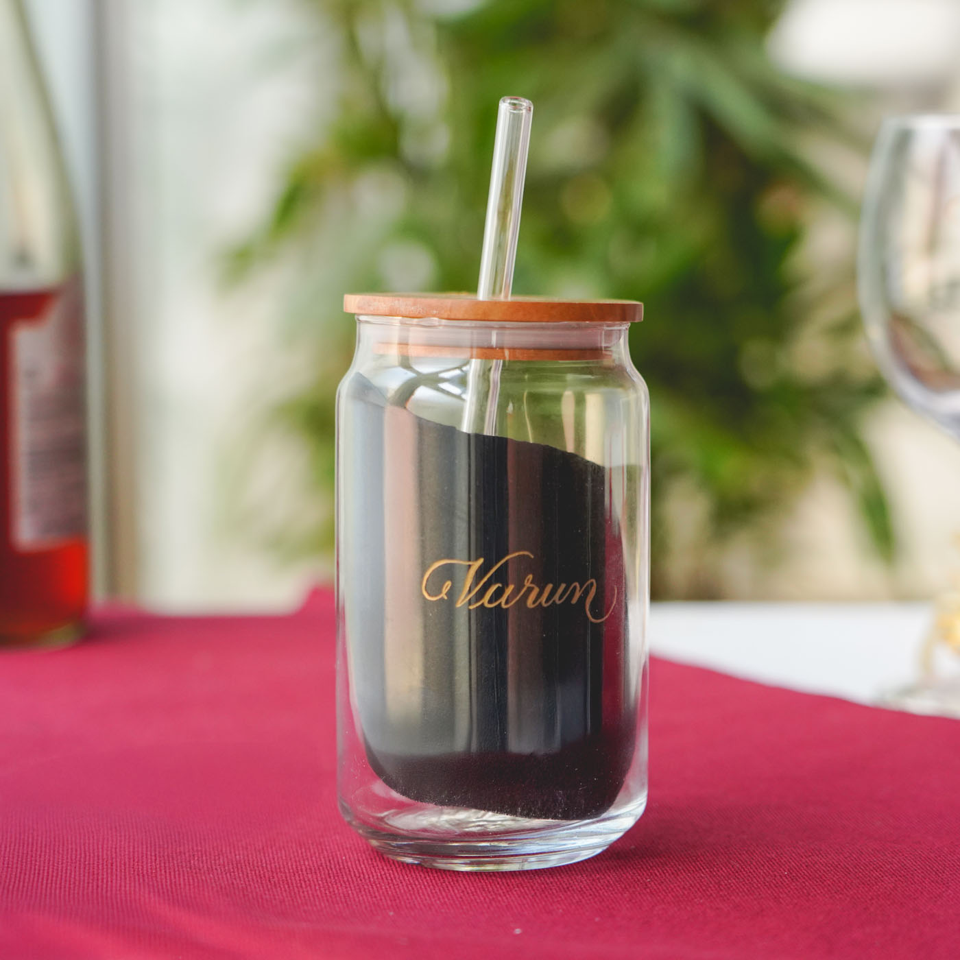 Buy Personalized Engraved Glass Sipper With Straw Online On Zwende