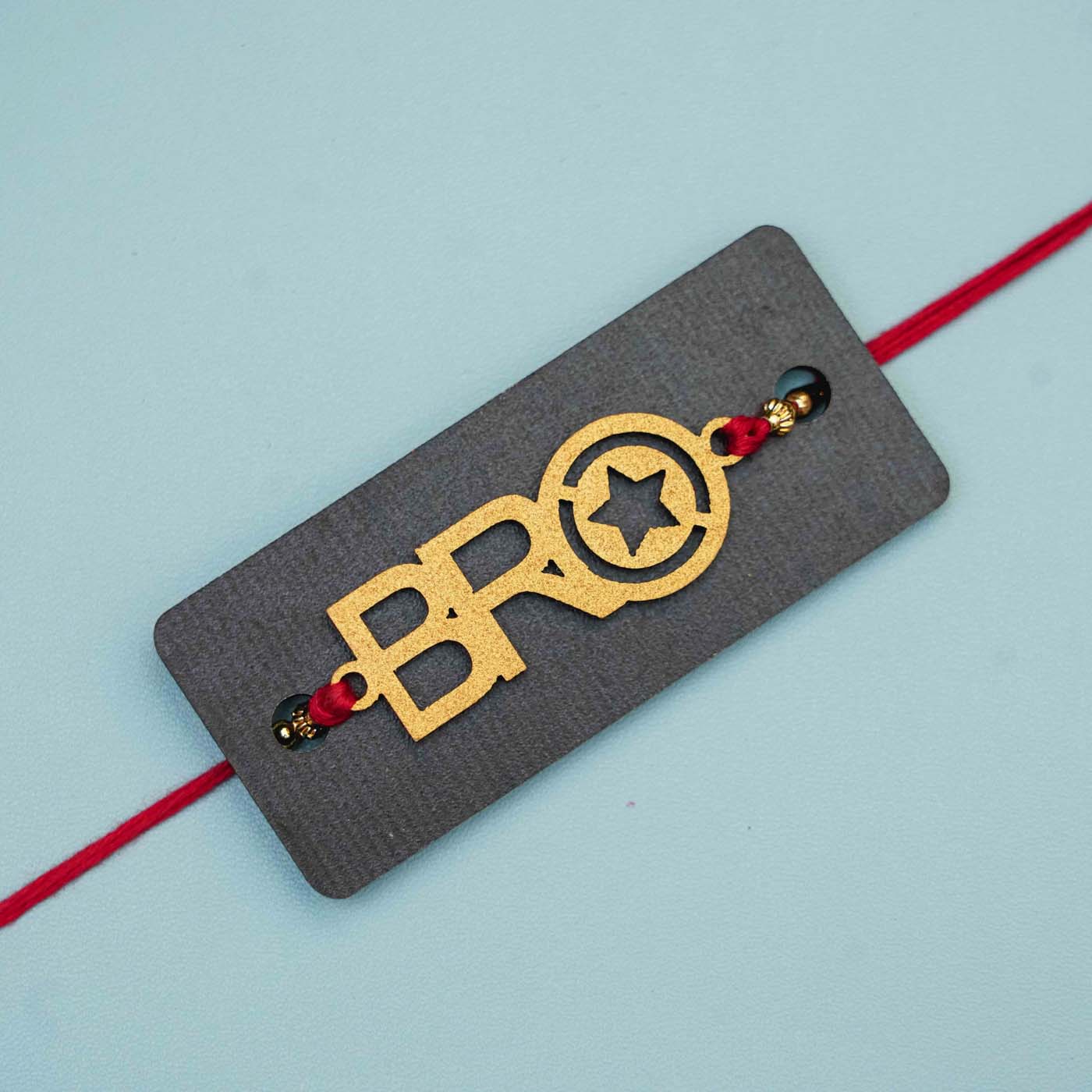 Buy Handmade BRO MDF Rakhi With Roli Chawal Online On Zwende