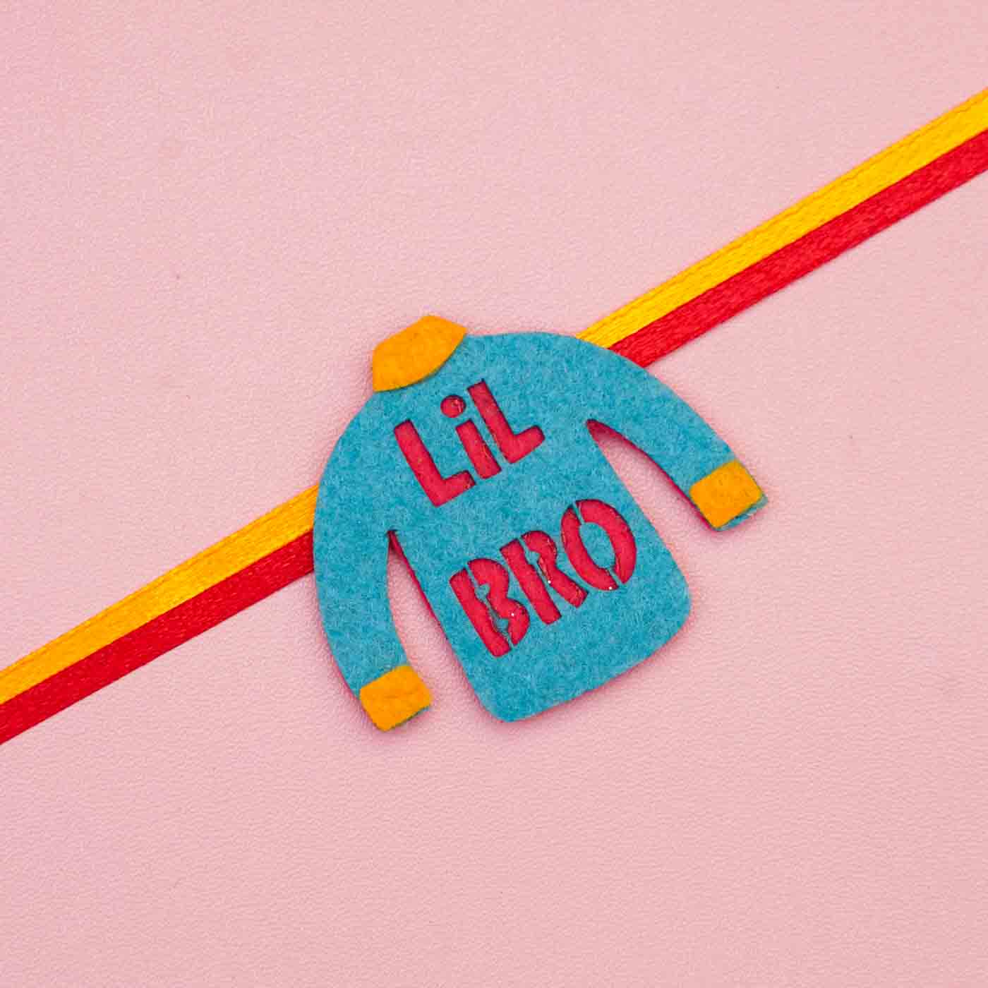 Buy Handmade Lil Bro Theme Felt Kids Rakhi With Roli Chawal For Brother ...