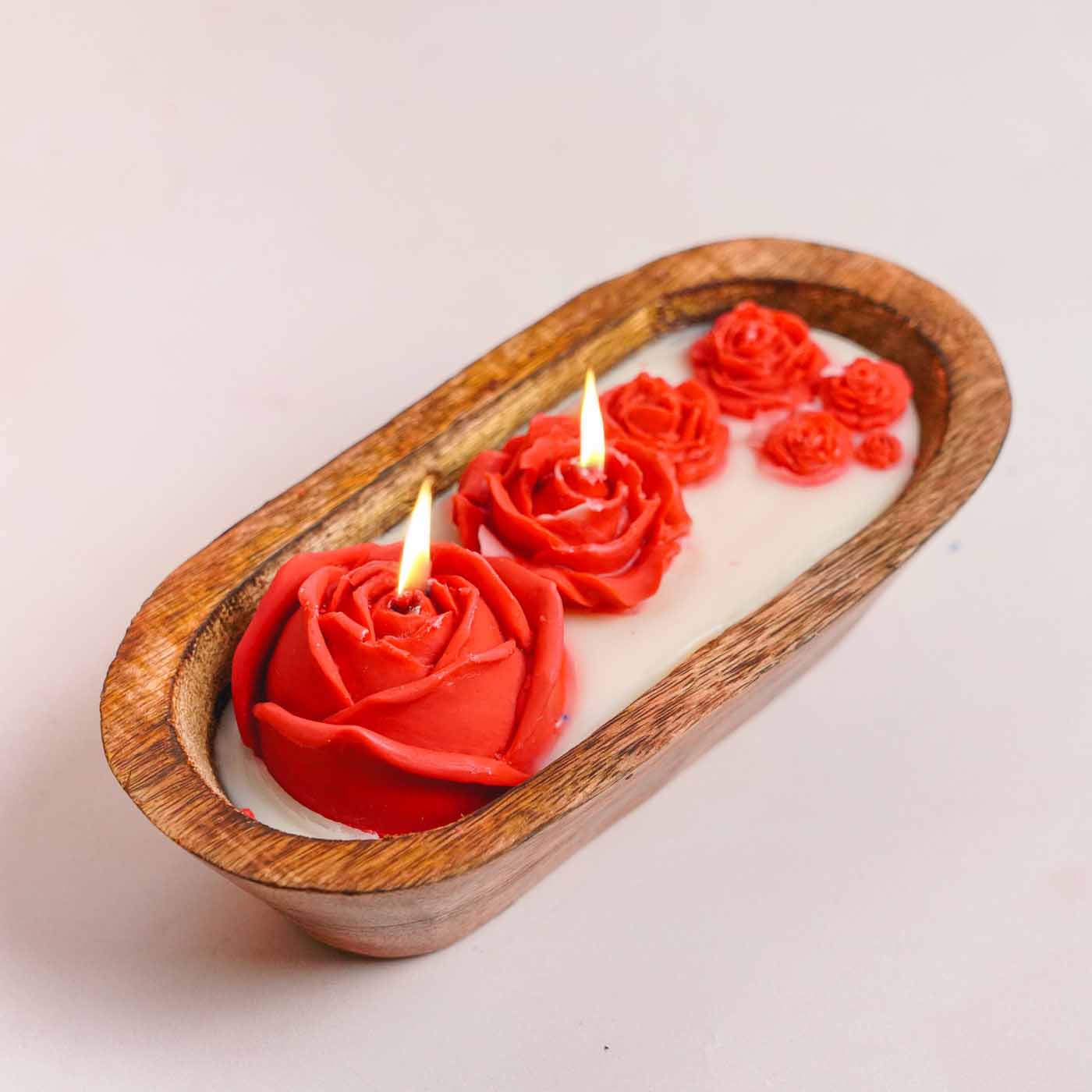 Buy Handmade Red Rose Theme Soy Wax Candle Online On Zwende