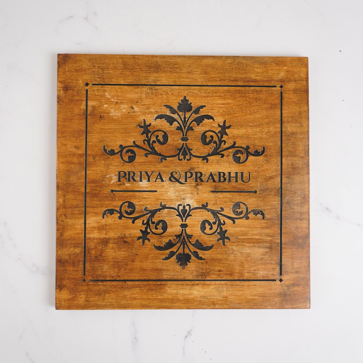Buy Personalized Handmade Floral Theme Wooden Name Plate Online On Zwende