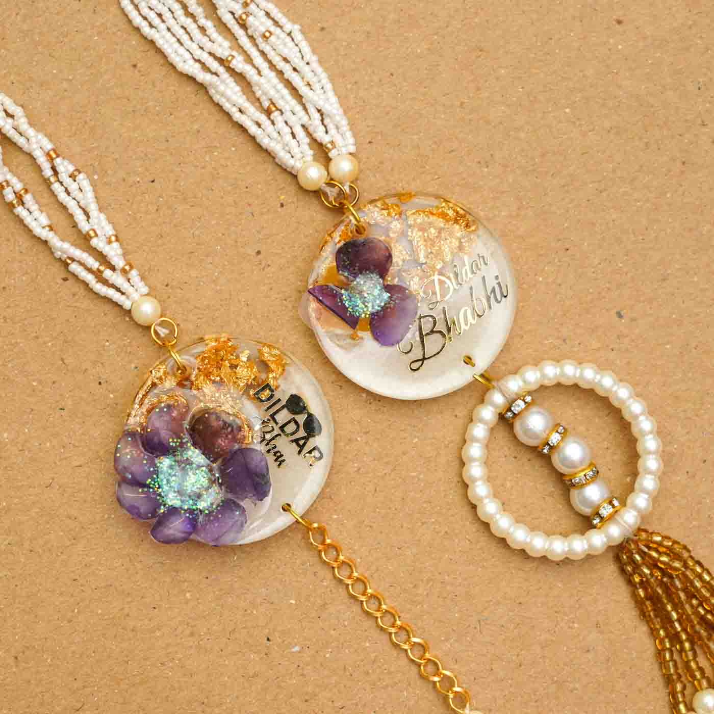 Buy Handmade Resin Dildar Bhaiya & Dildar Bhabhi Rakhi With Chocolates ...