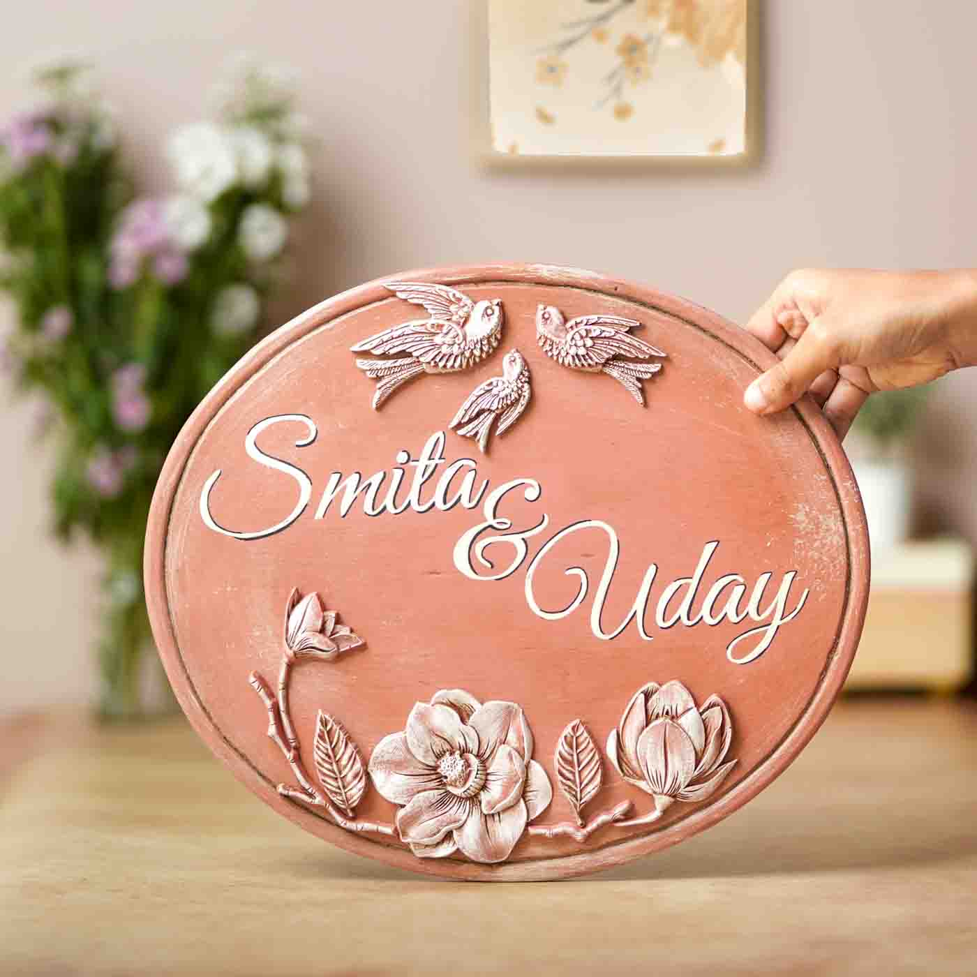 Buy Handpainted Baroque Wood & Resin Personalized Nameplate Online On ...