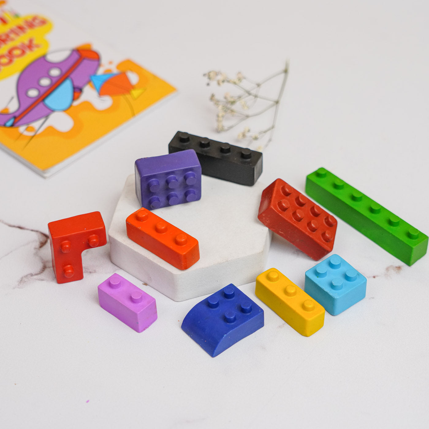 Buy Handmade Assorted Lego Theme Wax Crayons | Set Of 10 Online On Zwende