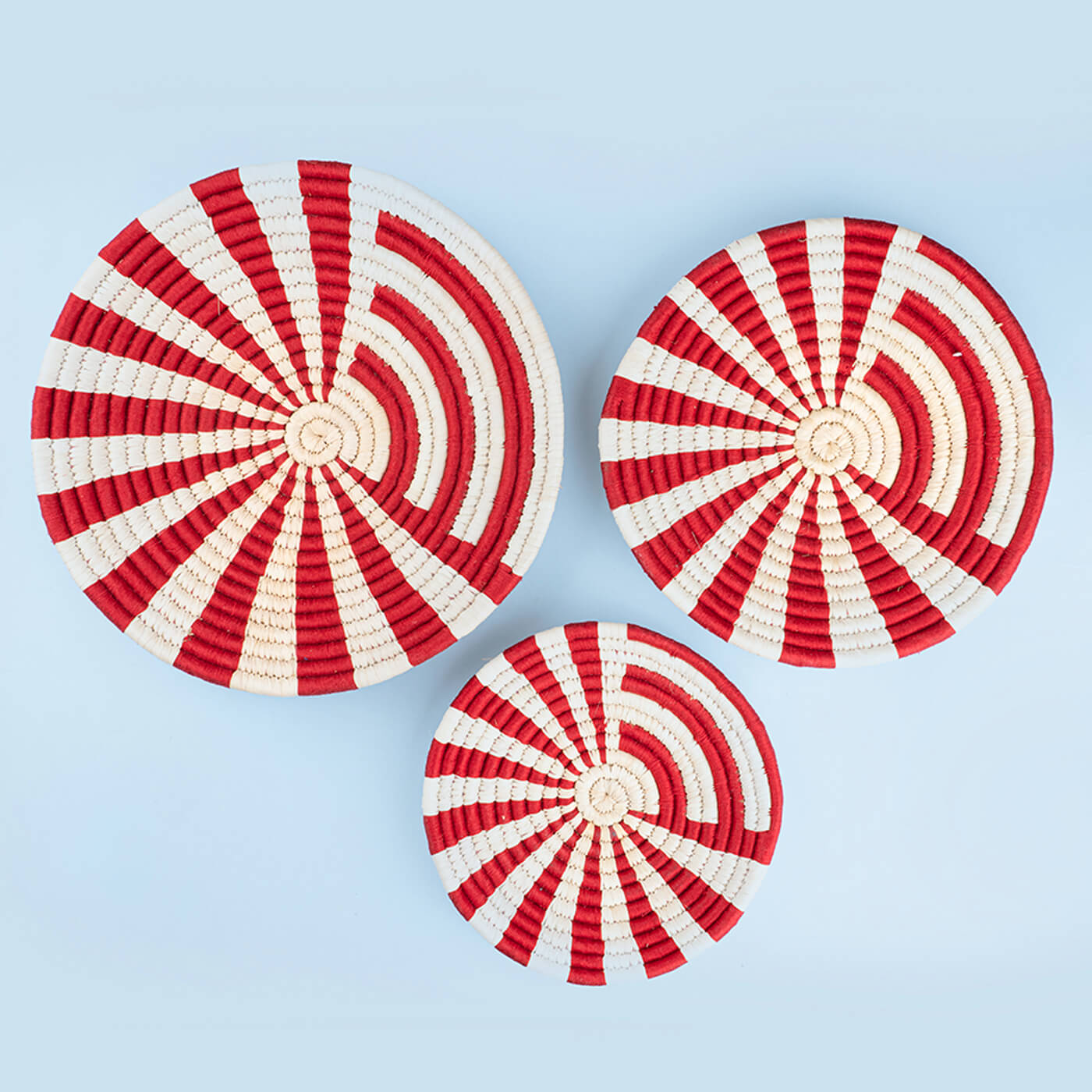 Buy Handcrafted Sabai Grass Candy Red Rays & Arches Wall Plate Online ...