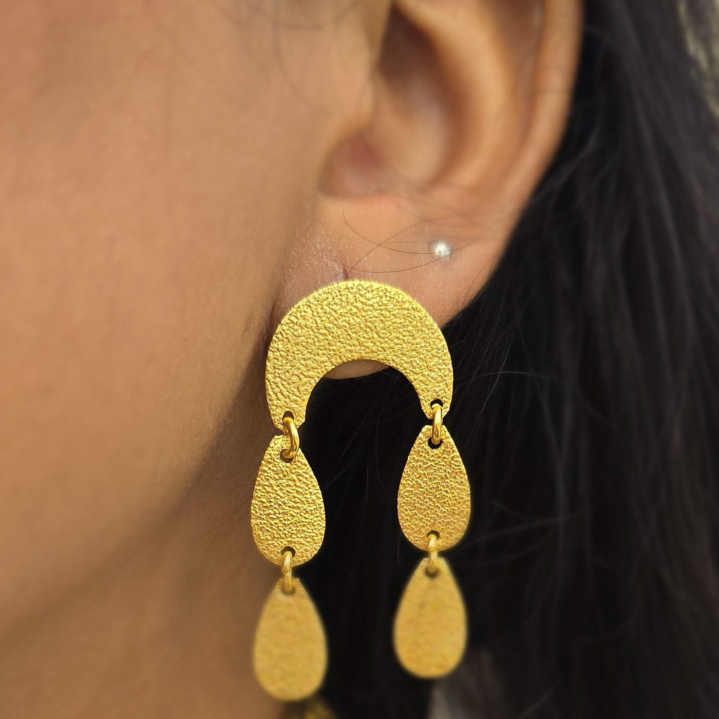 Buy Handmade Drops Design Brass Earrings Online On Zwende