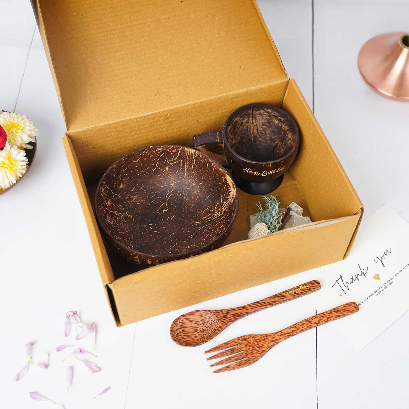 Buy Eco-Friendly Handmade Birthday Coconut Shell Gift Hamper | Set Of 6 ...