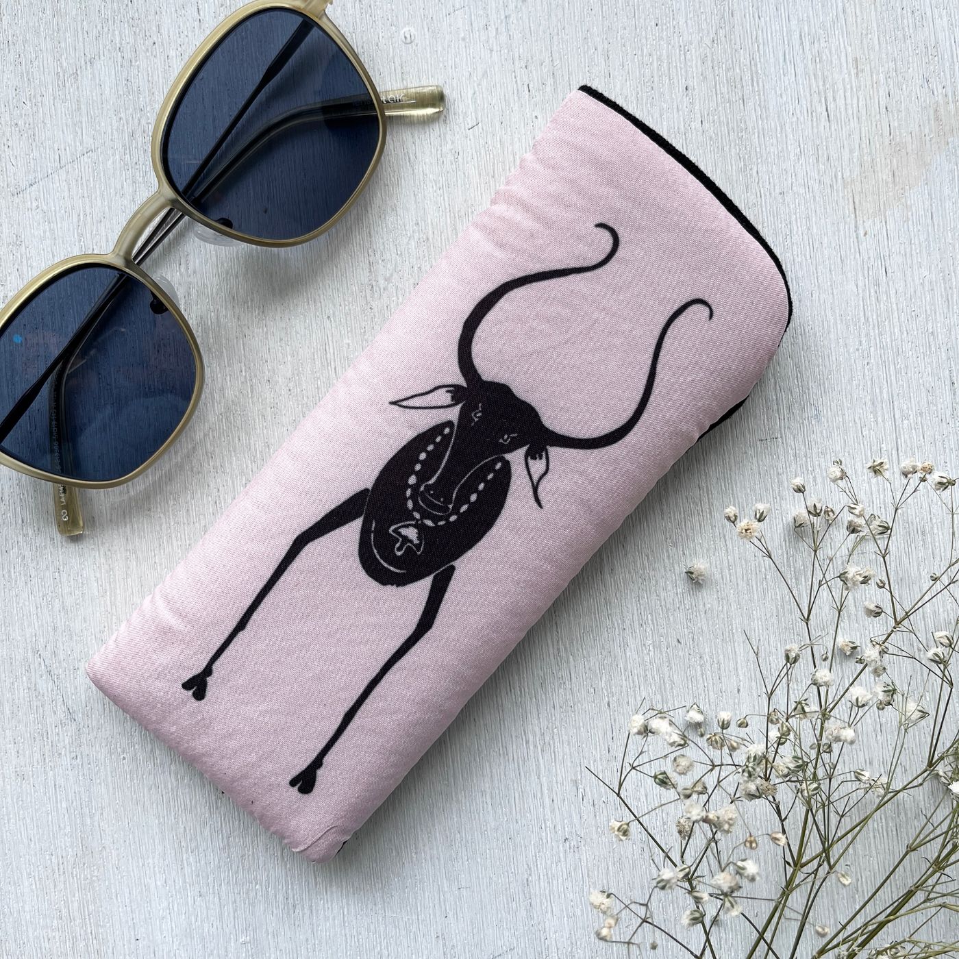Buy Hand-Painted Murai Cow Design Canvas Sunglass Cover Online On Zwende