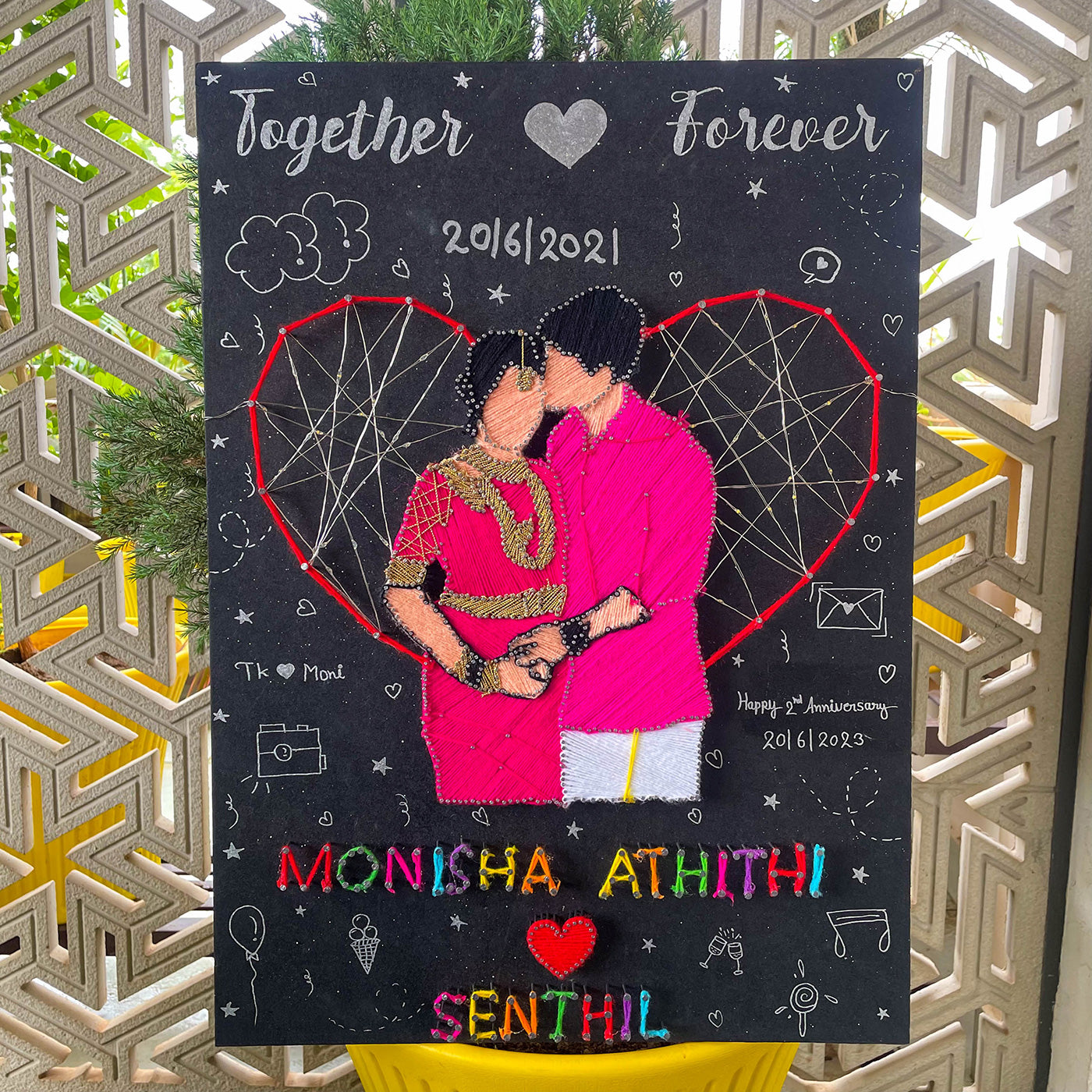 Buy Photo Personalized String Art Faceless Union Mdf Wood Name Plate ...