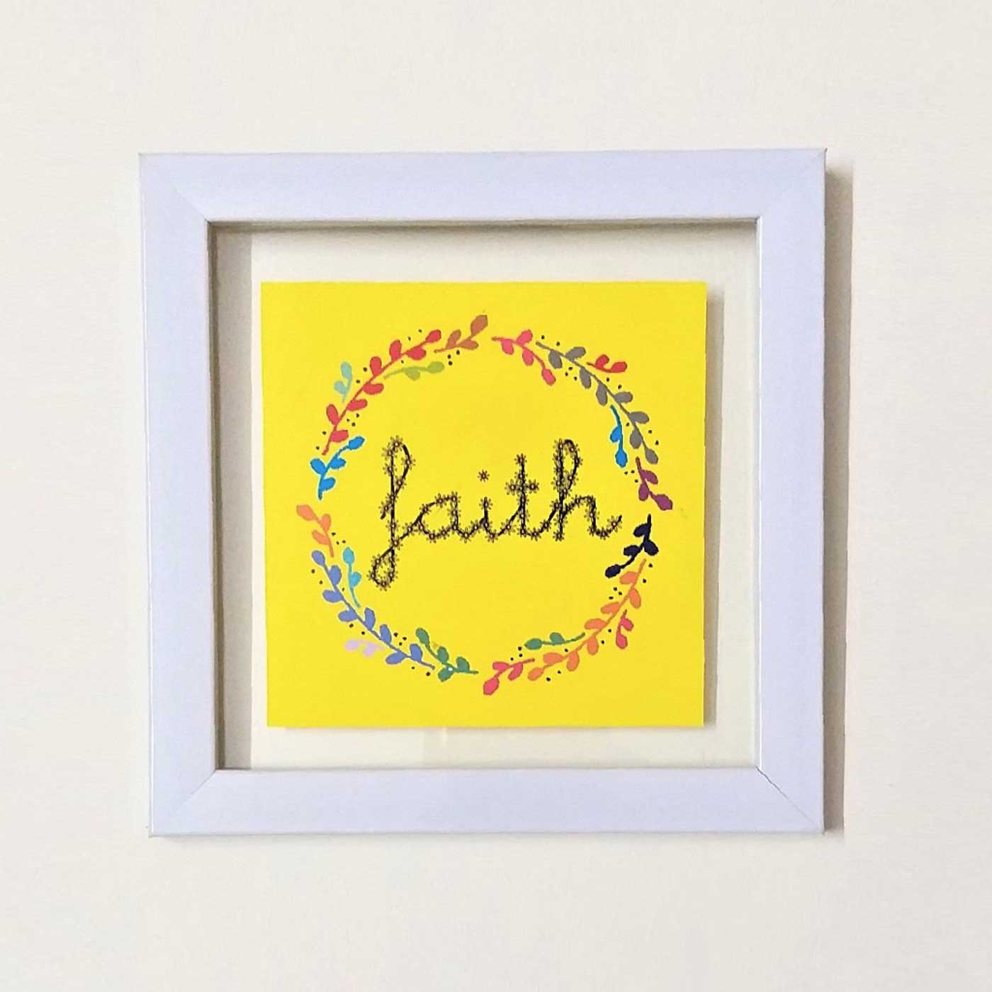 Buy Handmade Yellow "Faith" Wooden Frame Online On Zwende