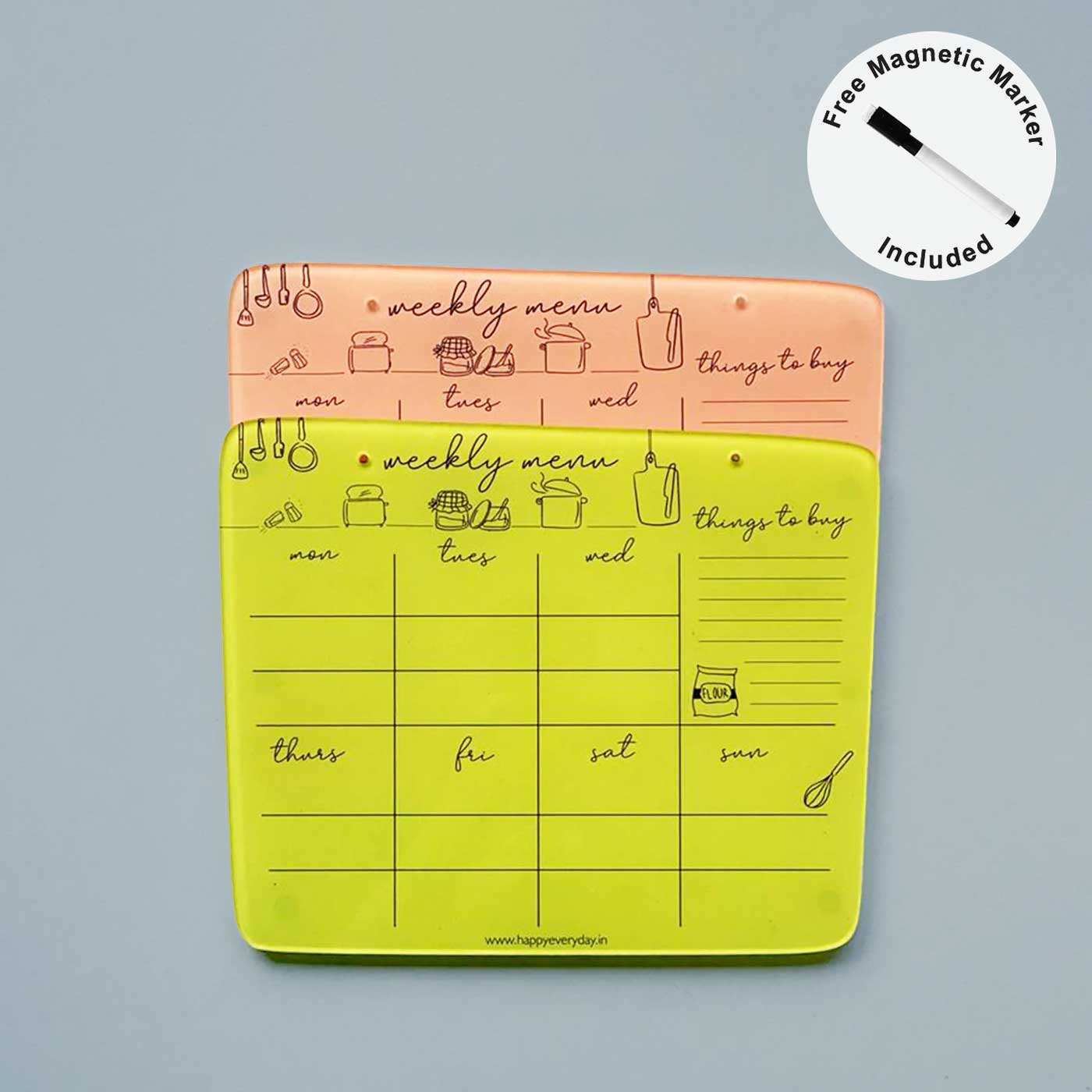 Buy Acrylic Reusable Magnetic Weekly Menu Planner Online On Zwende