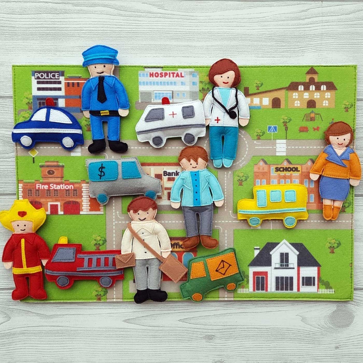Buy Handcrafted Community Helpers Playmat Online On Zwende