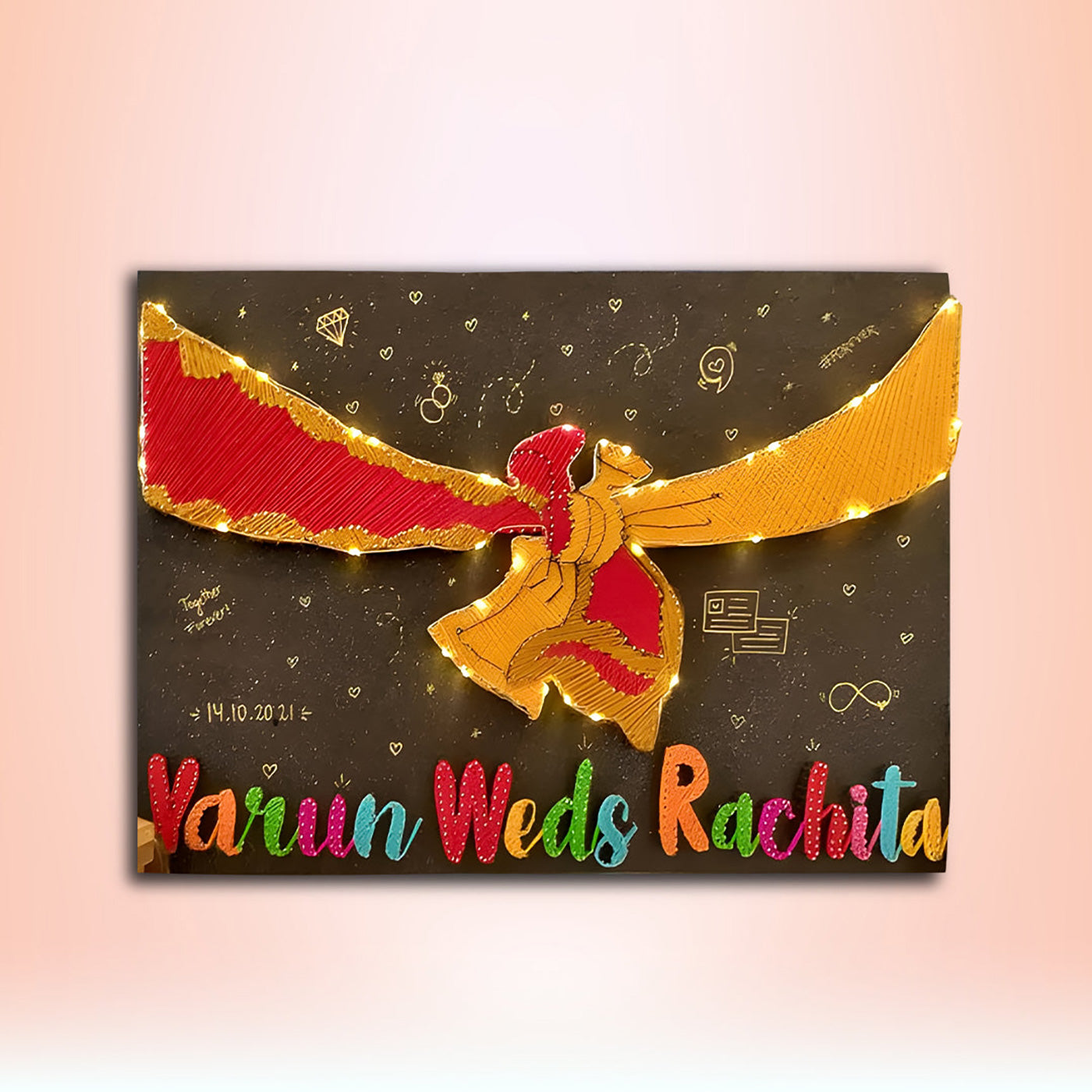 Buy Personalized String Art Gathbandhan Mdf Wood Name Plate For Couples ...