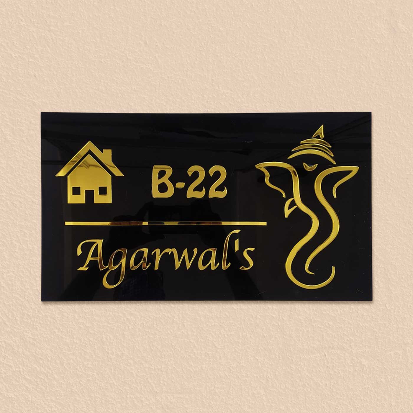Buy Personalized Ganesha Theme Acrylic Name Plate Online On Zwende