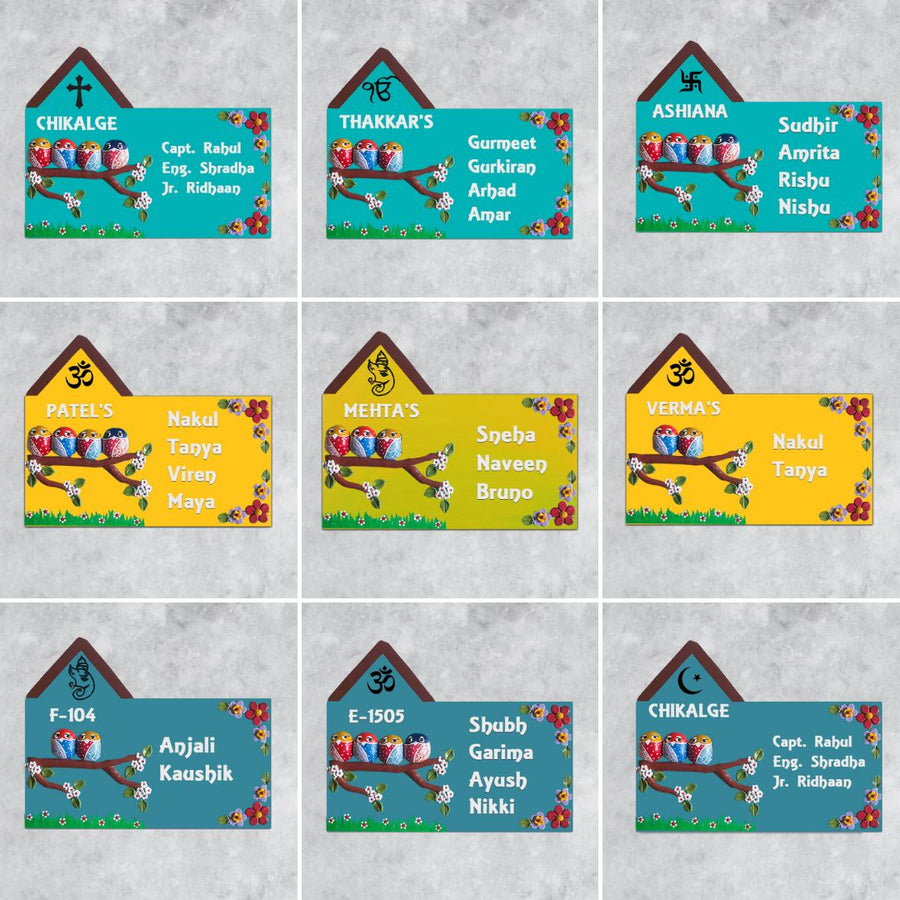 Buy Handcrafted Personalised Owl Nameplate For A Family Of 4 Online On ...