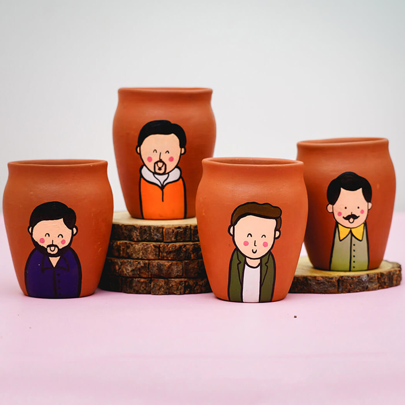 Buy Customisable Handpainted Clay Kulhads For Friends Online On Zwende