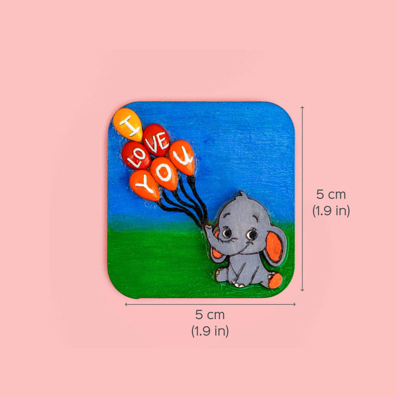 Hand-painted MDF Magnet - Cute Elephant – Zwende