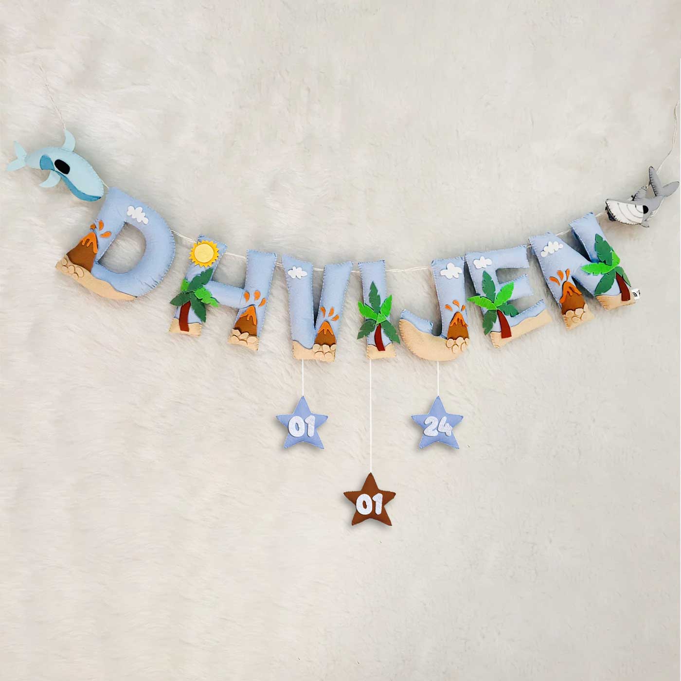 Buy Handcrafted Personalized Beach Theme Bunting For Kids Online On Zwende
