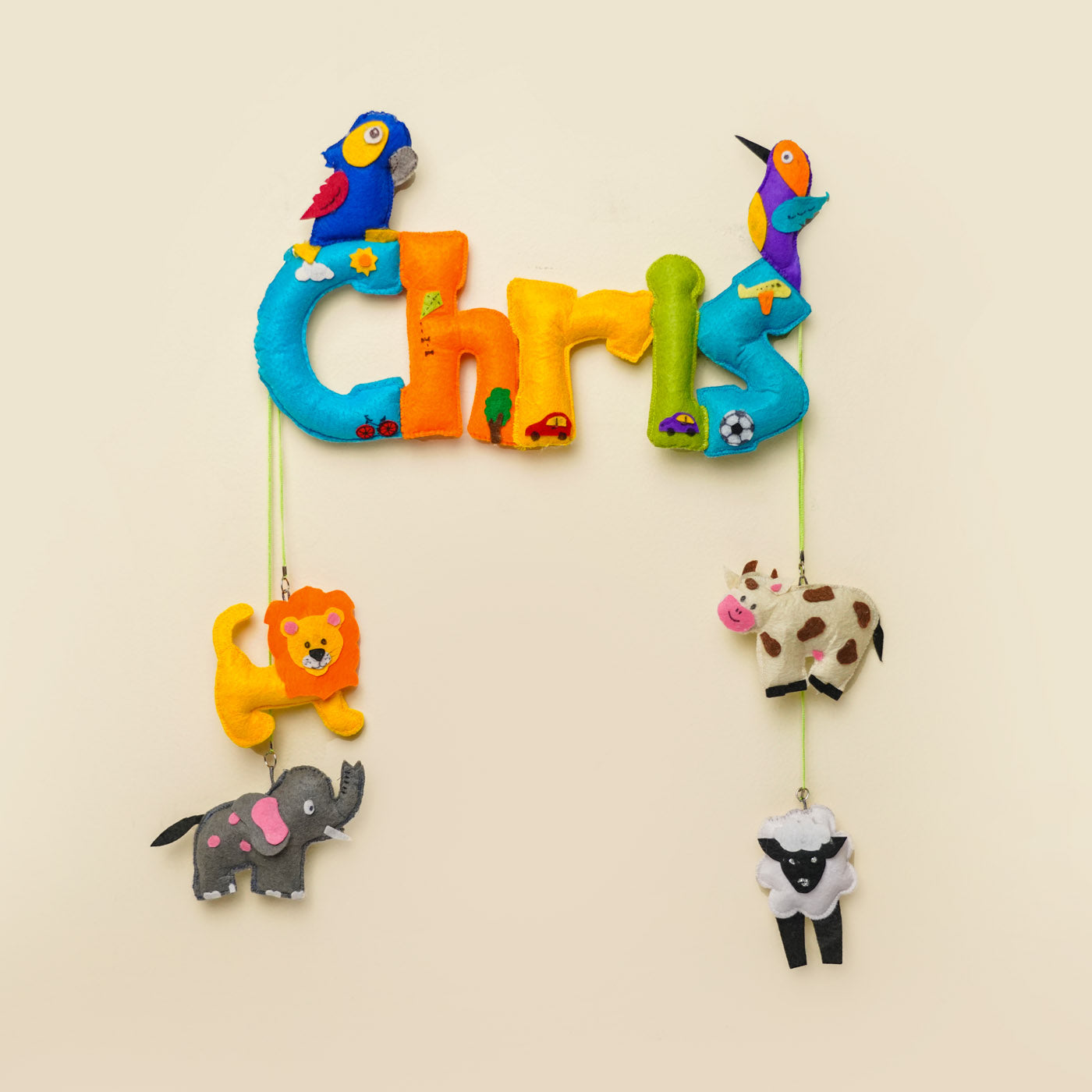 Buy Personalized Animals Theme Felt Kids Name Plate Online On Zwende