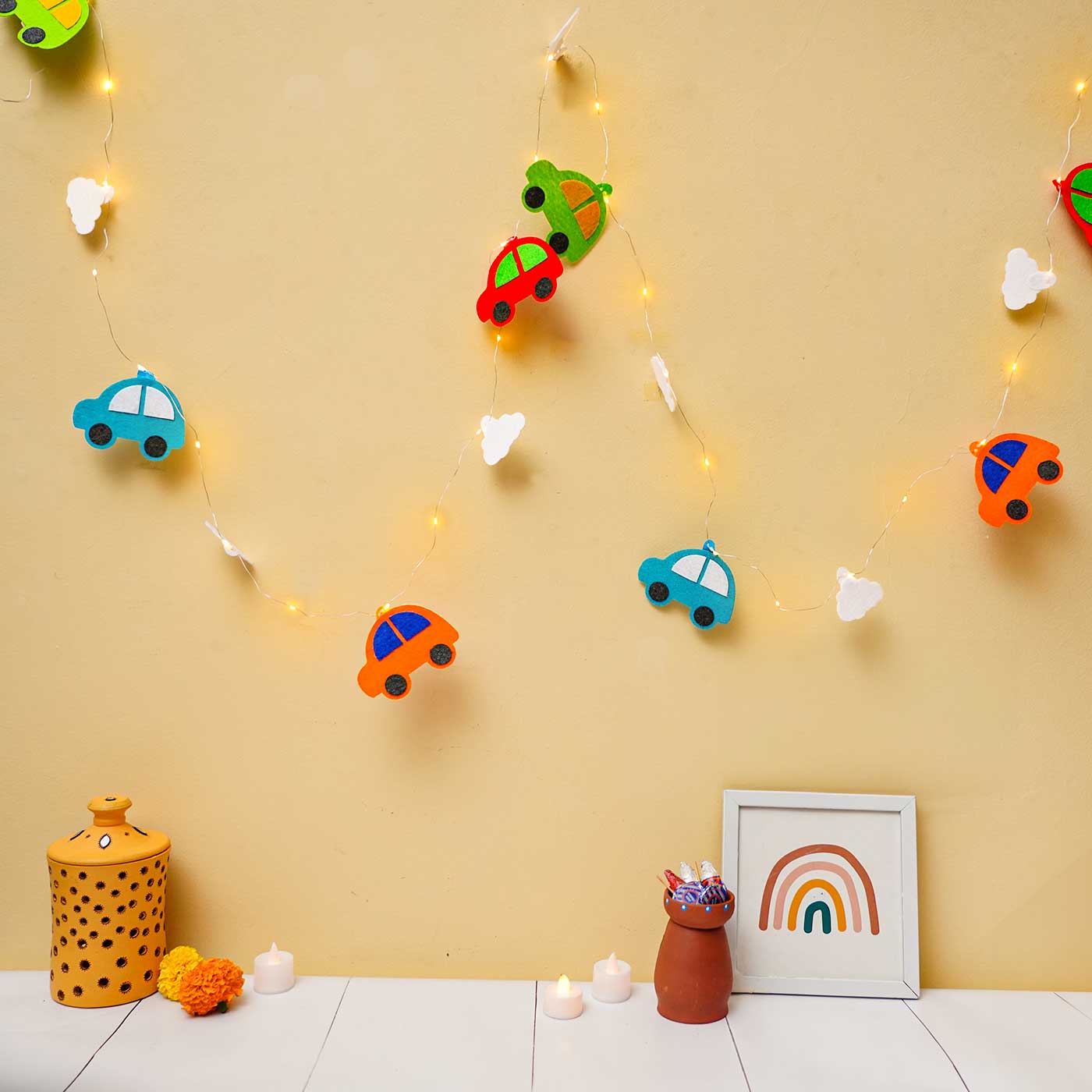 Buy 3m, 30 Bulbs | Handmade Car Theme Felt LED Fairy Light For Kids ...
