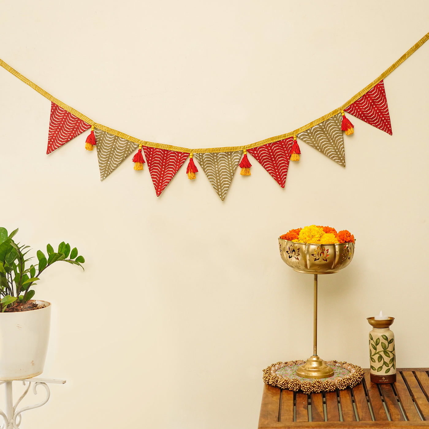 Buy Handmade Decorative Aarti Fabric Toran Online On Zwende