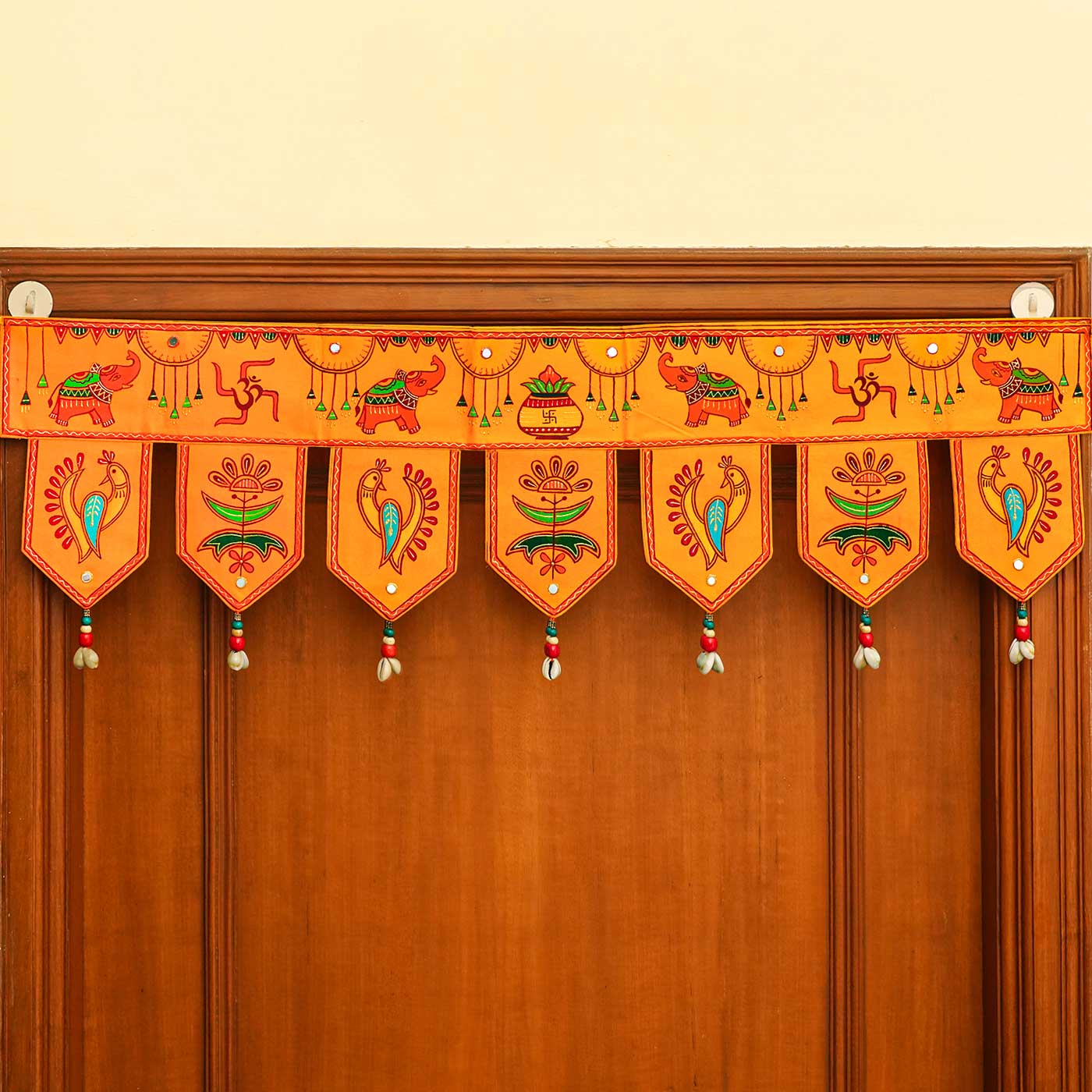 Buy Handmade Yellow Madhubani Art Toran Online On Zwende