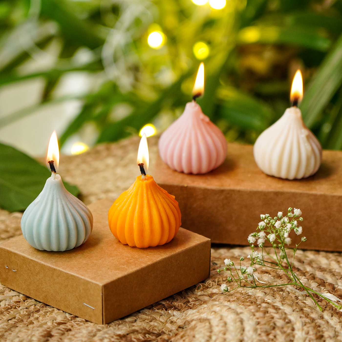 Buy Handmade Modak Wax Candle | Set of 4 Online On Zwende