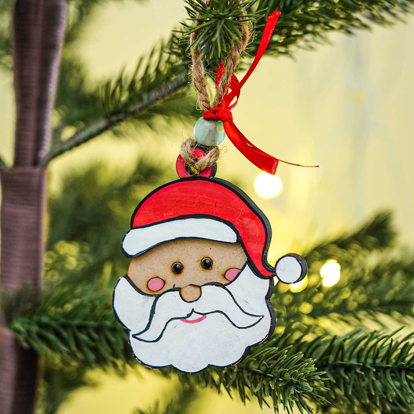 Buy Handmade Santa Claus Mdf Wood Ornament For Christmas Tree ...