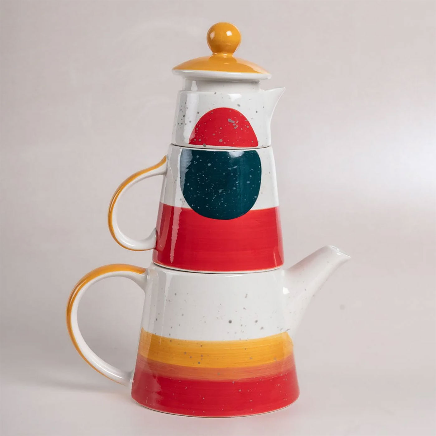 Buy Handpainted Multicolour Ceramic Tea For One Online On Zwende