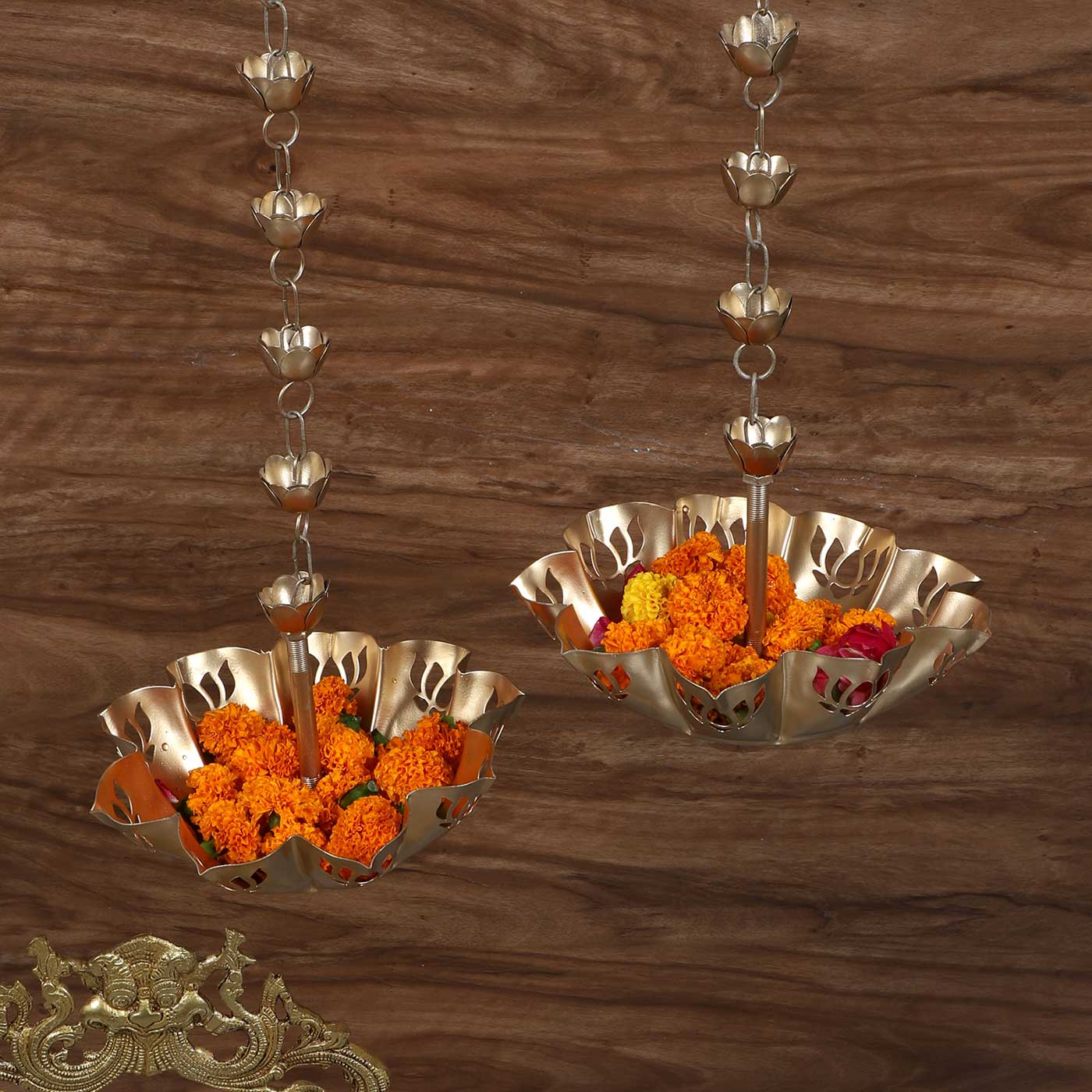 Buy Handmade Hanging Flower Urli | Set of 2 Online On Zwende