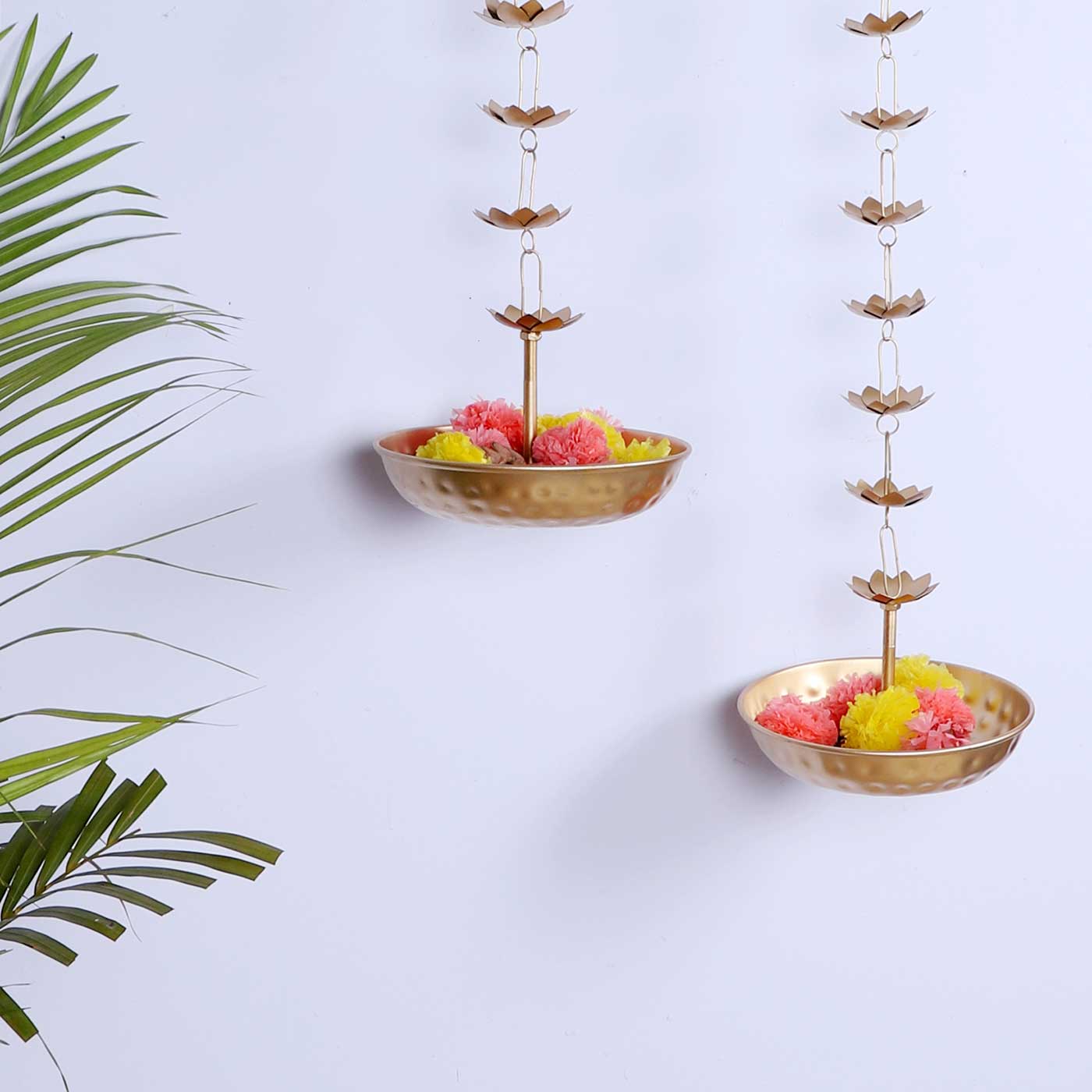 Buy Handmade Hanging Flower Urli With Stand | Set of 2 Online On Zwende
