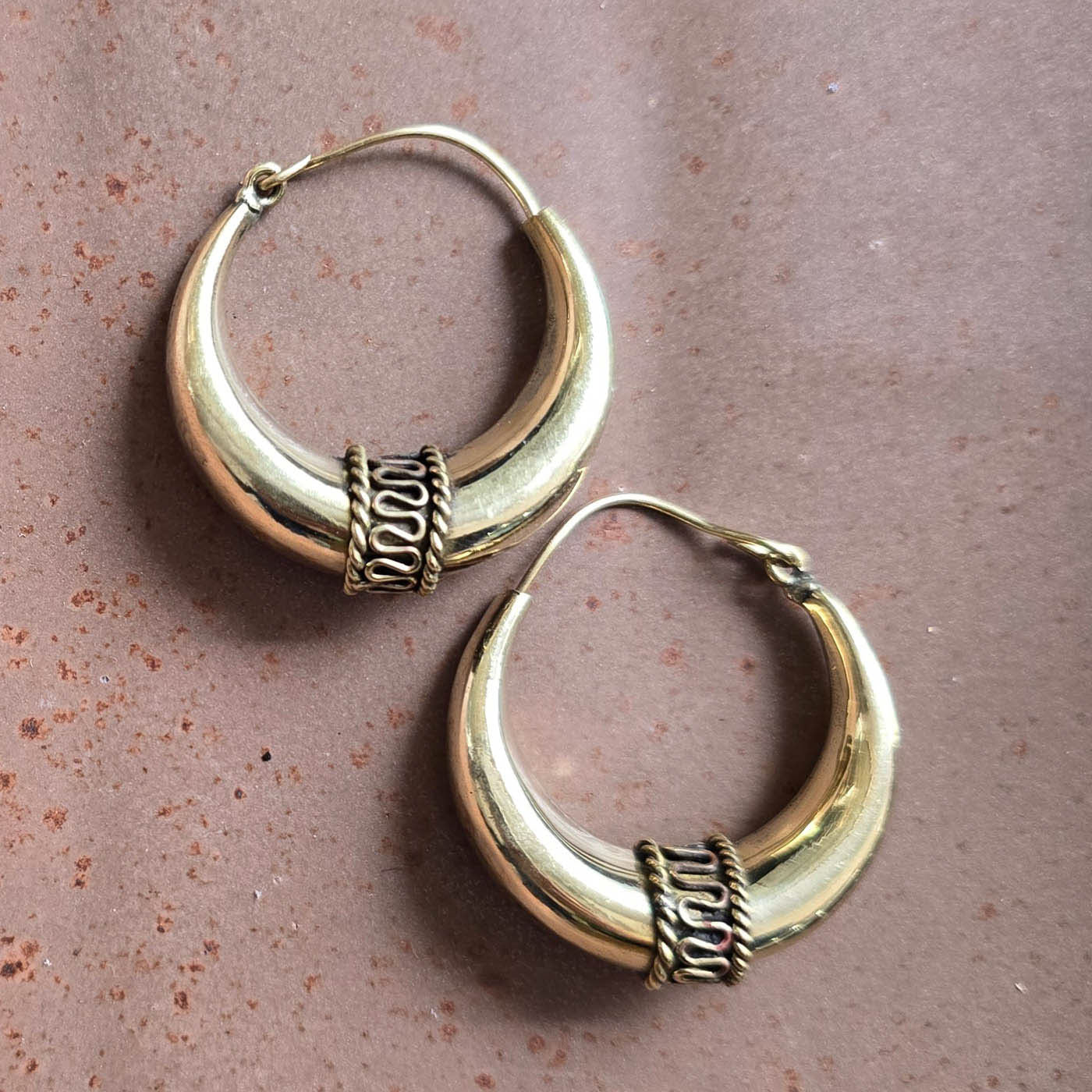 Buy Handmade Hannah Hoops Brass Earrings Online On Zwende