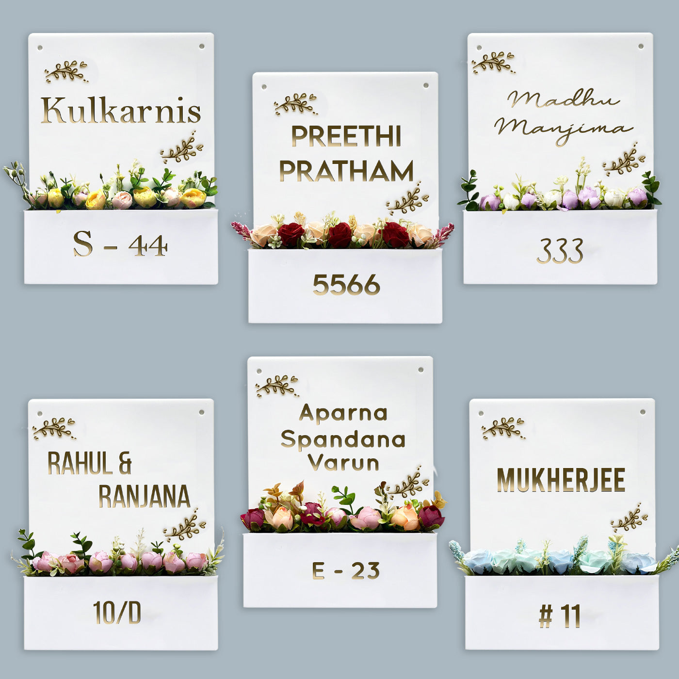 Buy Personalised Acrylic Flower Planter Nameplate Online On Zwende