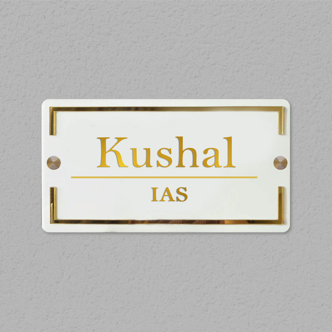 Buy Classic Personalised Acrylic Name Plate For IAS Online On Zwende