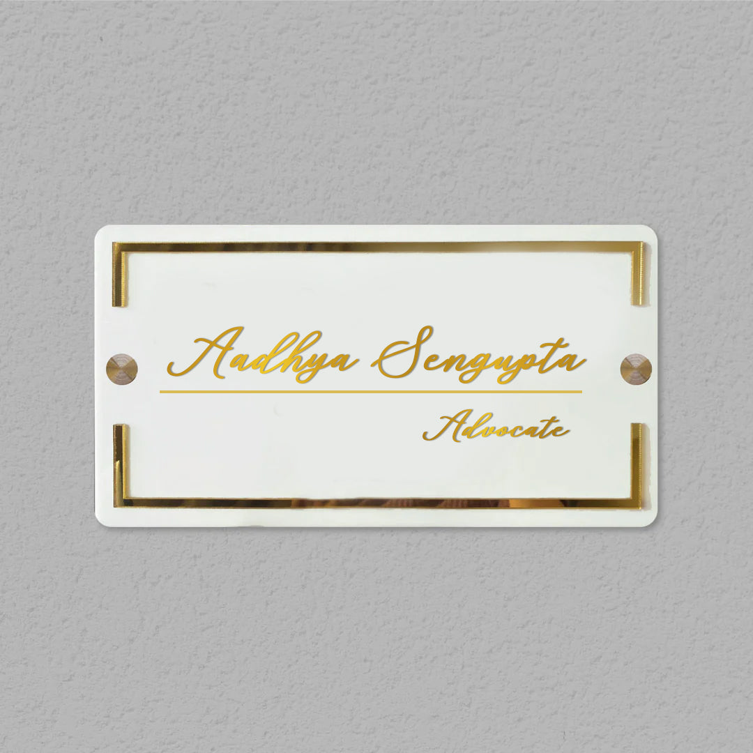 Buy Classic Personalised Acrylic Name Plate For Advocate Online On Zwende