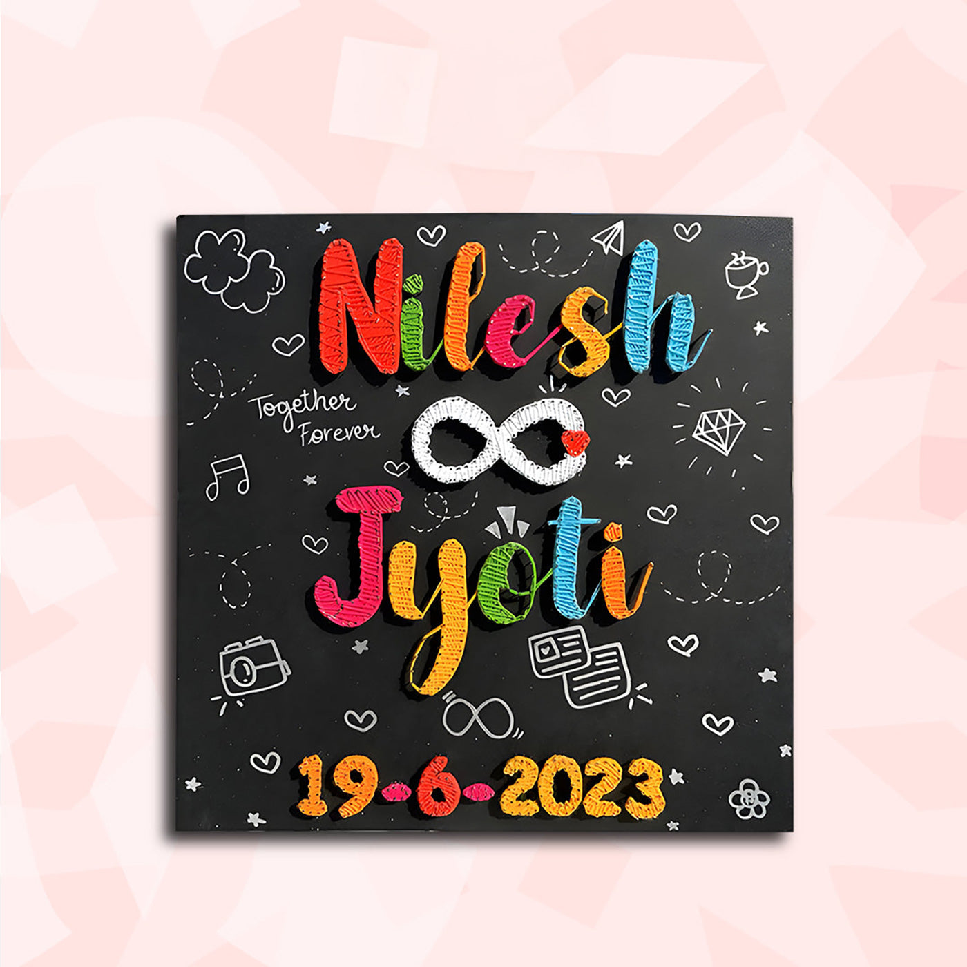 Buy Personalized String Art Infinite Bond Mdf Wood Name Plate For ...