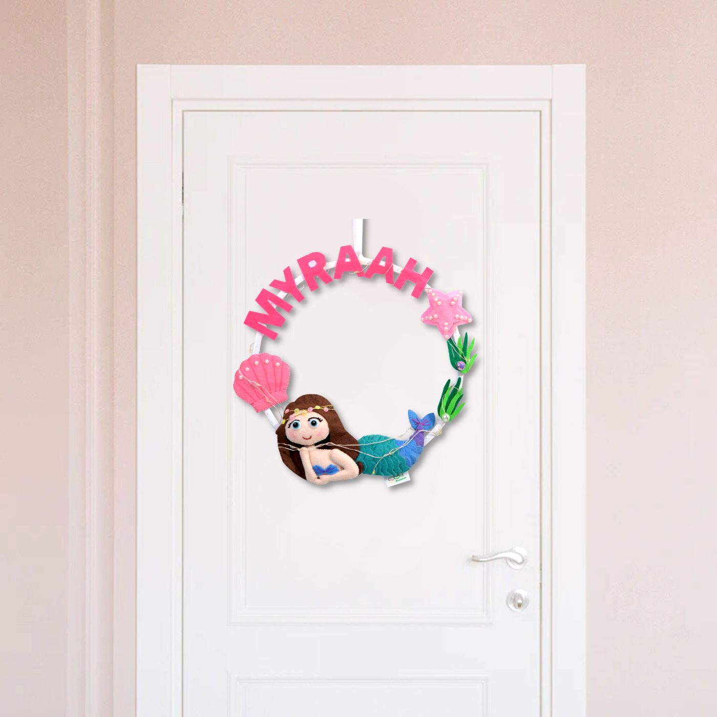 Buy Personalized Mermaid Theme Fairy Lights Kid's Felt Hoop Nameplate ...