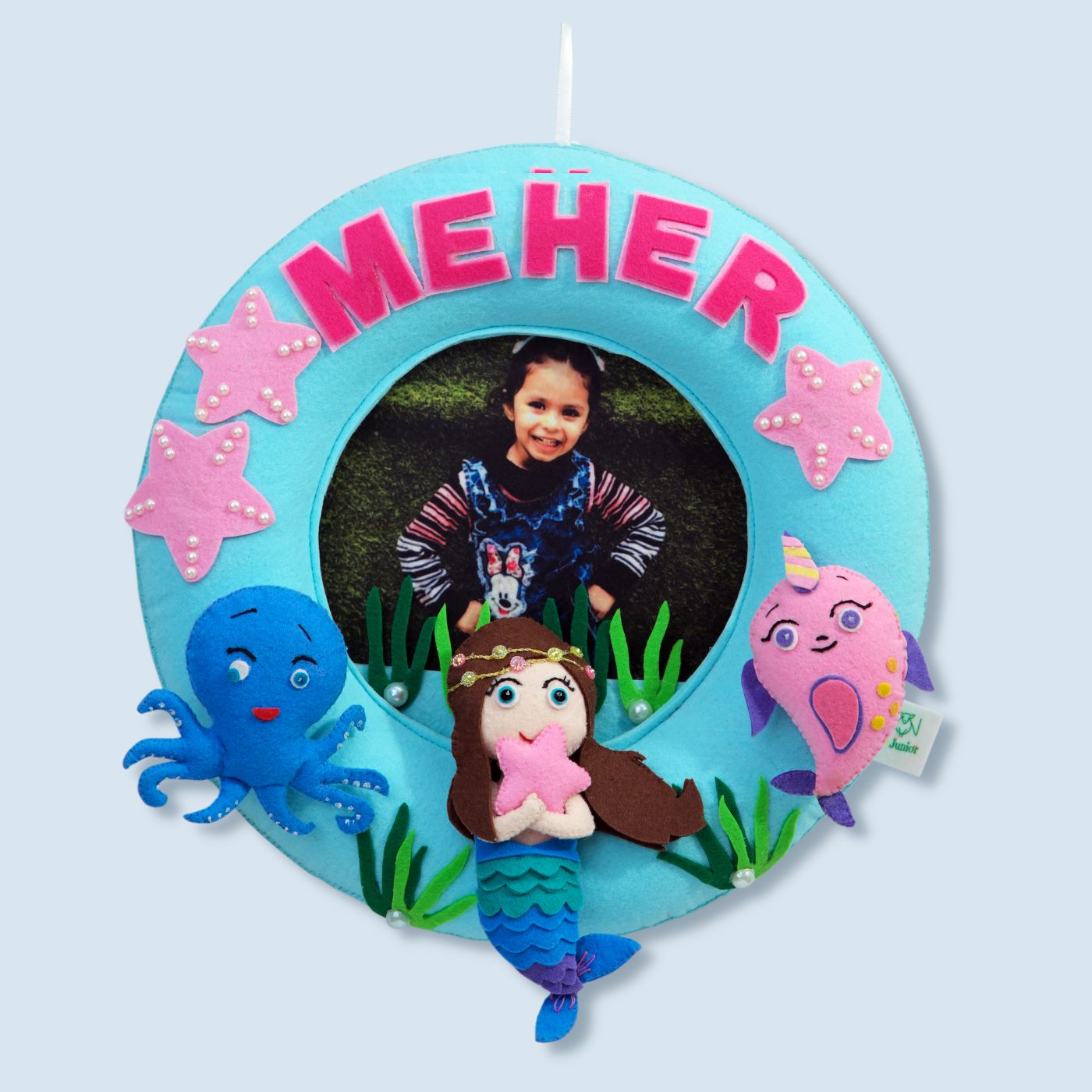 Buy Photo Personalized Kid's Mermaid Theme Felt Nameplate Online On Zwende