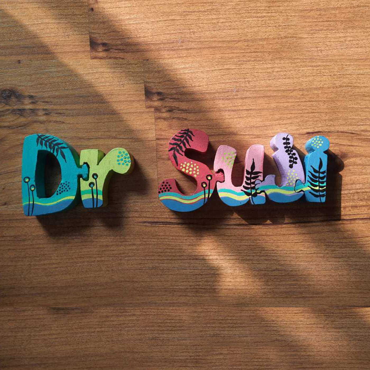 Buy Hand Painted Wooden Jigsaw Name Blocks For Doctor Online On Zwende