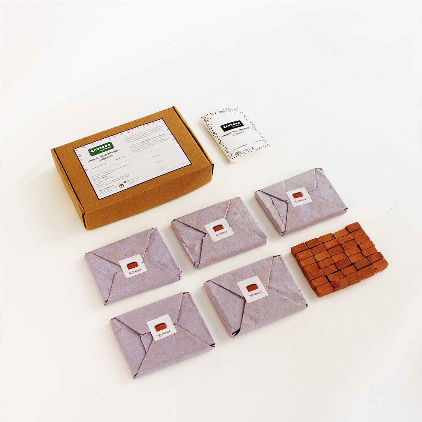 Buy Terracotta Bricks DIY Construction Kit | 197 Rectangle Bricks ...