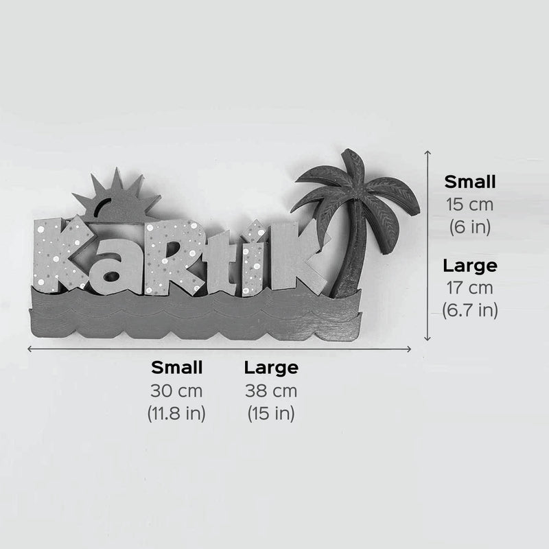 Handcrafted Personalized Beach Themed 3D Name Block For Kids – Zwende