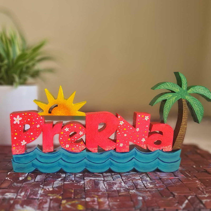 Handcrafted Personalized Beach Themed 3D Name Block For Kids – Zwende