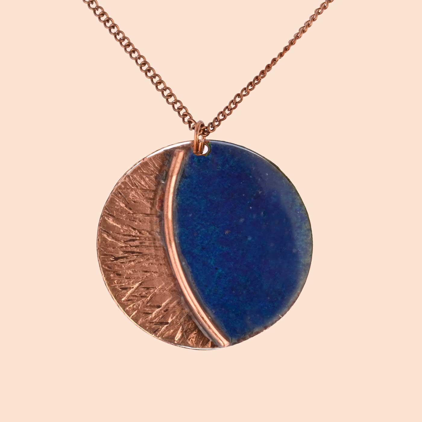 Buy Hand Crafted Blue Copper Enamel Kakan Pendant Online On Zwende