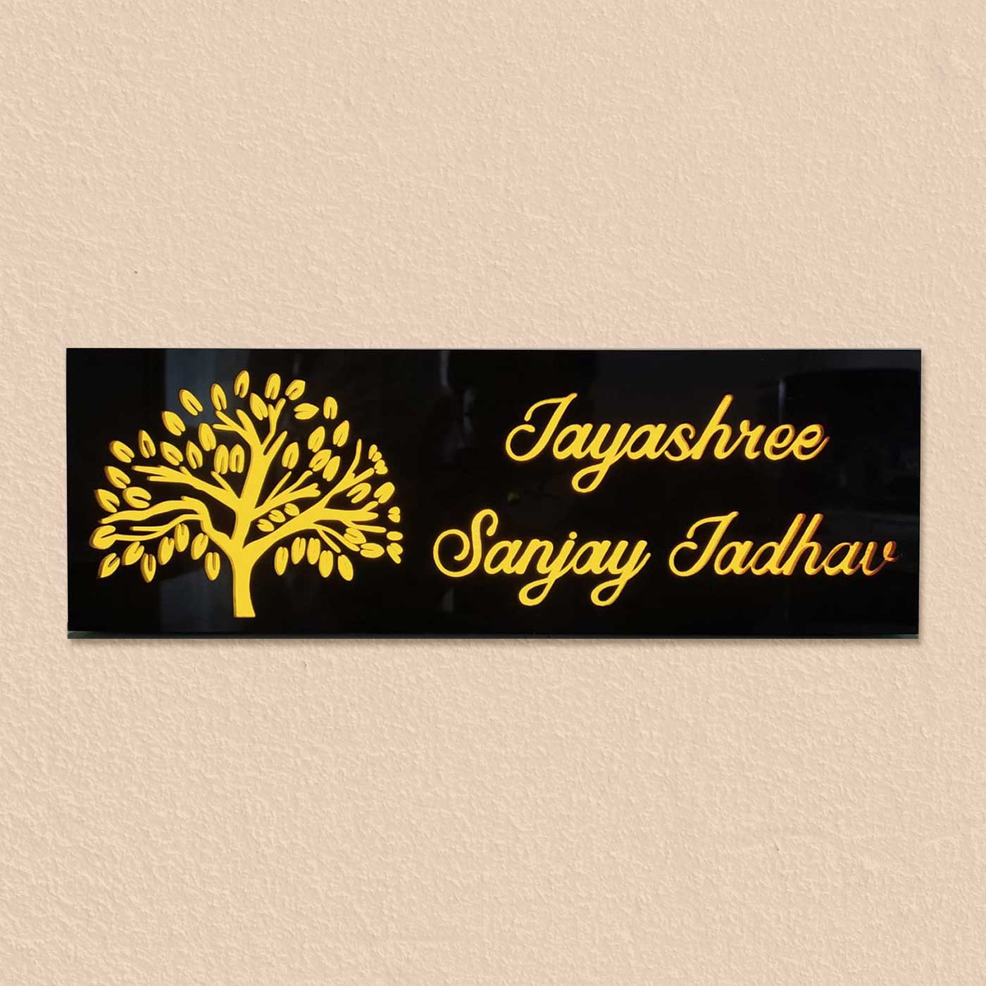 Buy Personalized Tree Theme Acrylic LED Name Plate Online On Zwende