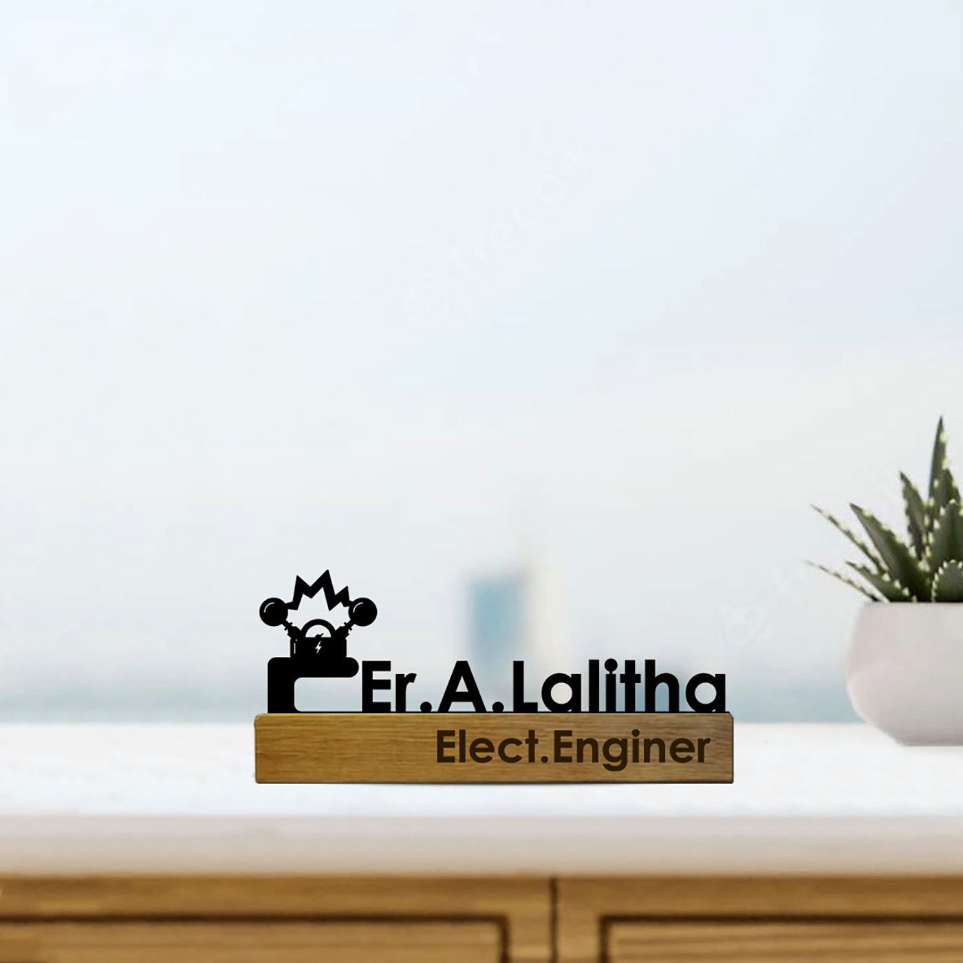 Buy Personalized Minimal Desk Name Plate for Electrical Engineers ...