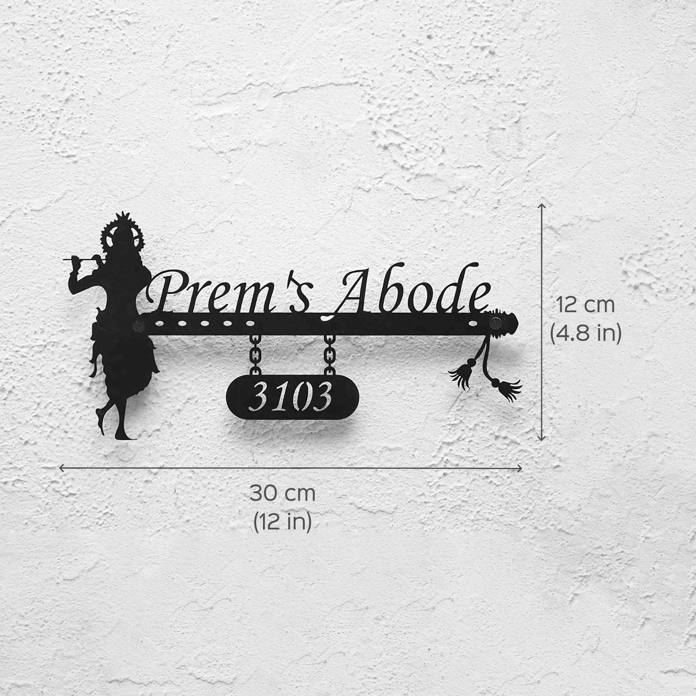 Buy Personalized Krishna Weatherproof Name Plate with House Number ...