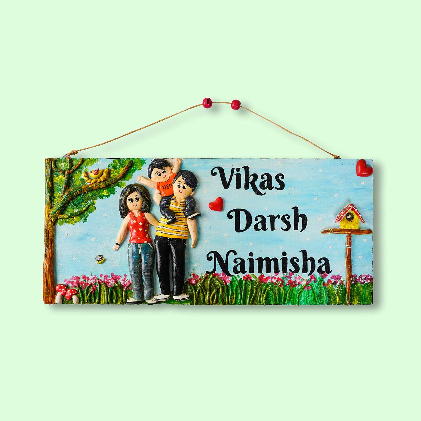 Buy Handcrafted Personalized MDF Family Nameplate Online On Zwende