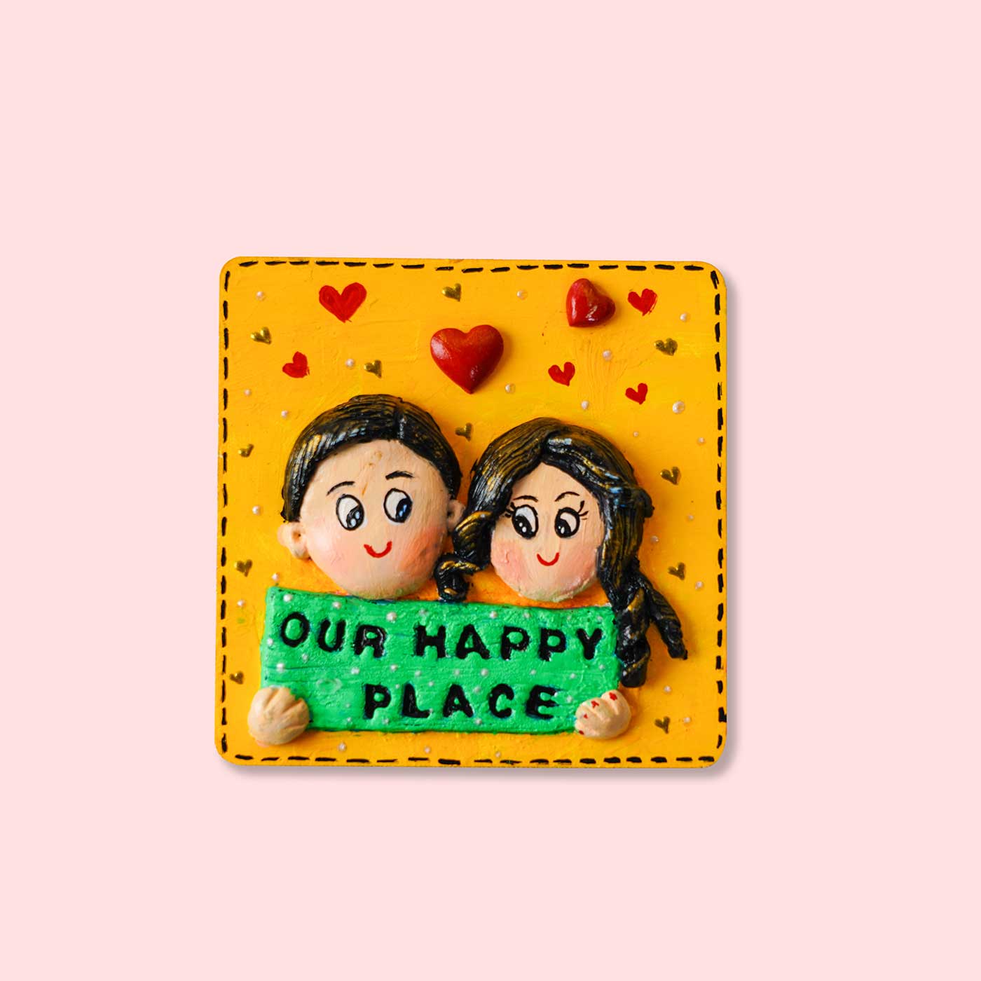 Buy Handcrafted Personalized Couples Magnet Online On Zwende